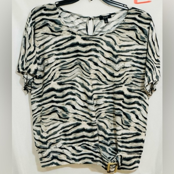 Alfani | Tops | Zebra Print Womens Top With Belt Design | Poshmark